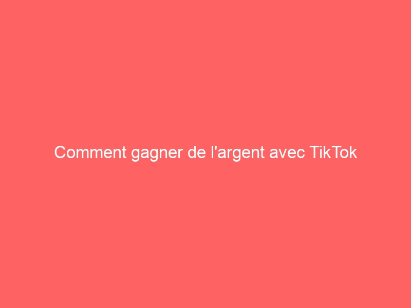 => Comment gagner de l'argent avec TikTok | Solution-vad